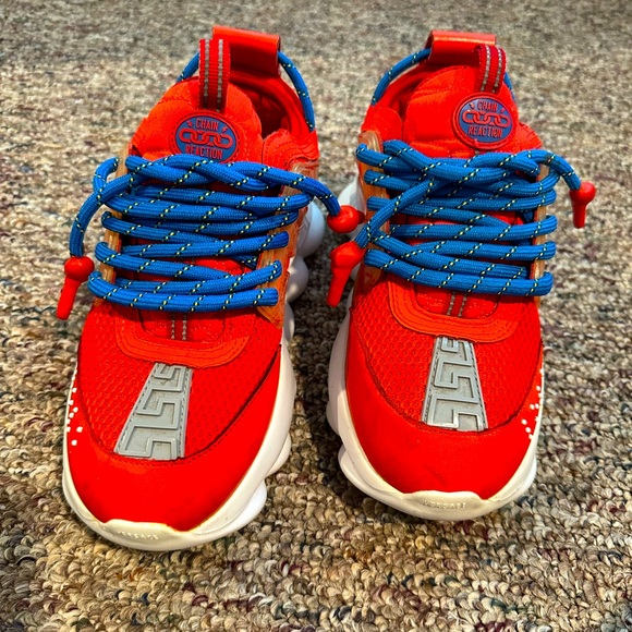 Versace | Shoes | Versace Shoes Versace Chain Reaction Red Sneakers ...